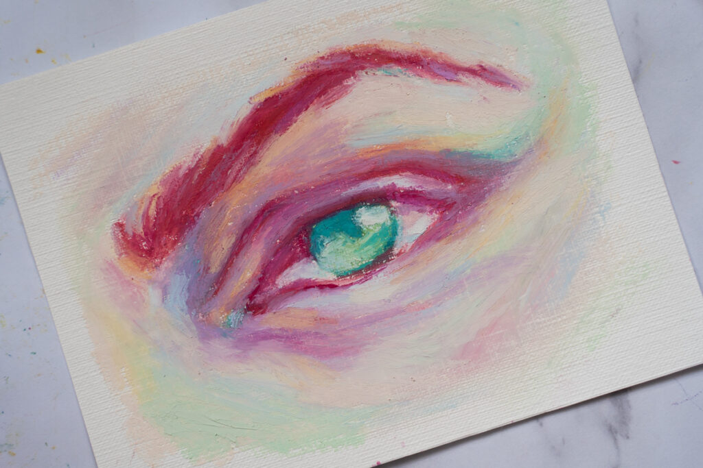 Eye Oil Pastel Painting - Christiana Walther